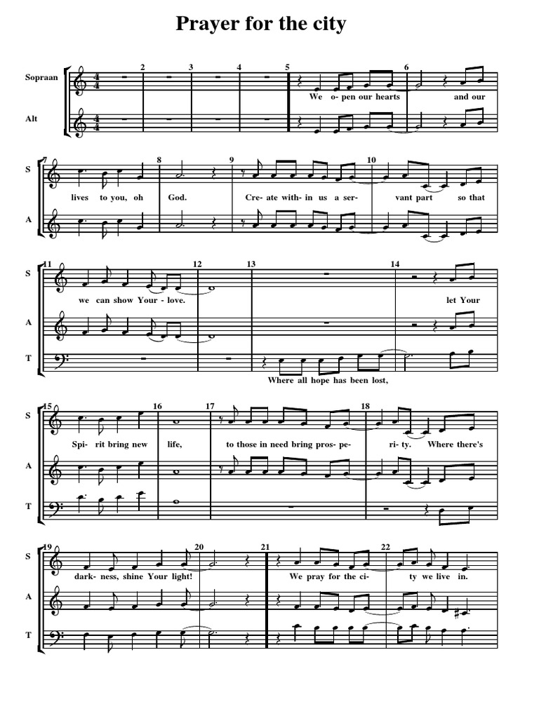 Prayer For The City - Vocal Score | PDF | Prayer | Spirituality