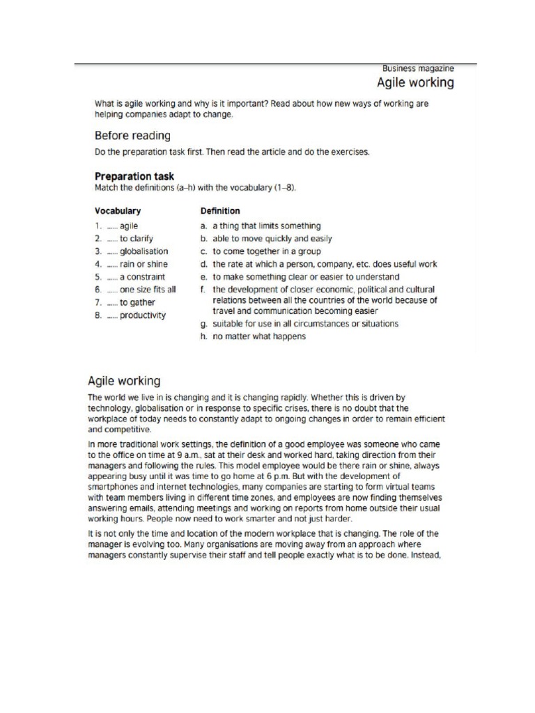 Agile Working | PDF