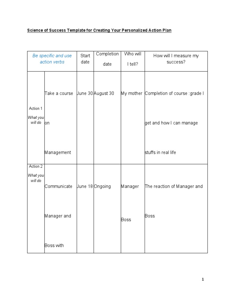 Word - Action - Plan | PDF