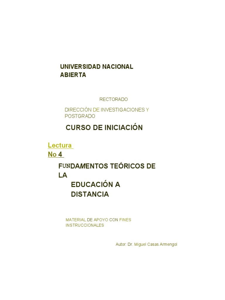 Fundamentos Teoricos de La Educacion A Distancia | Descargar gratis PDF | Aprendizaje | Conocimiento