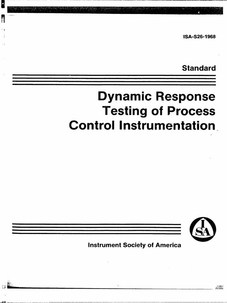 Isa S26 1968 Dynamic Response Testing | PDF Isa S26 1968 Dynamic Response Testing | PDF
