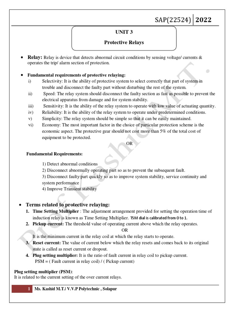Protective Relay | PDF | Relay | Electromagnetic Induction
