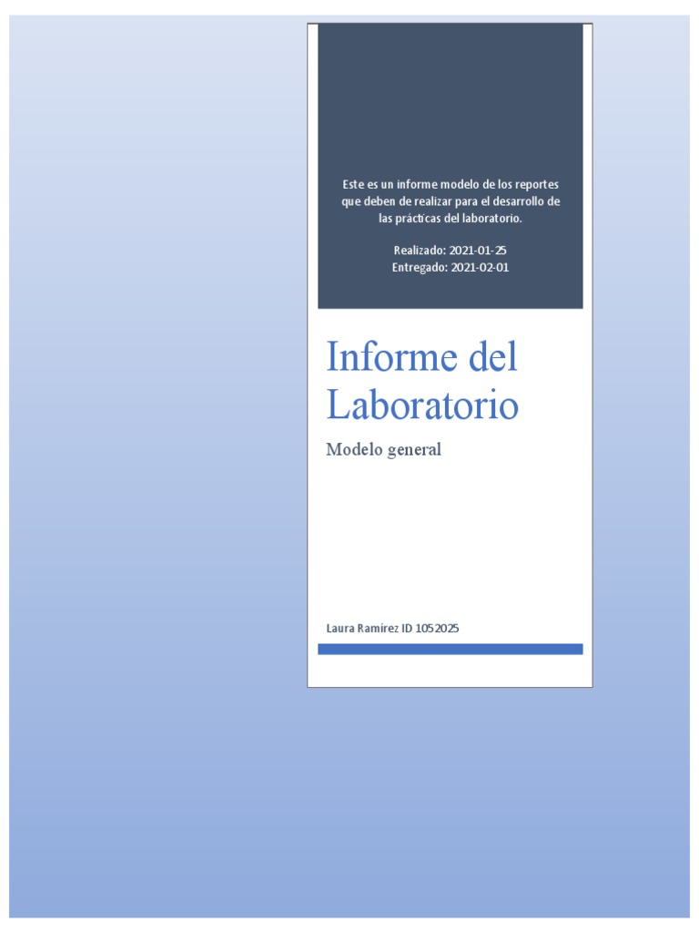 Informe Modelo | PDF | Laboratorios | Ecuaciones