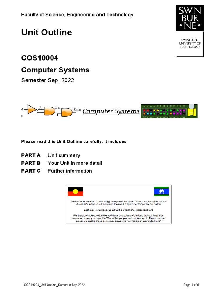 COS10004 - Unit Outline - Sep 2022 | PDF | Plagiarism | Computing