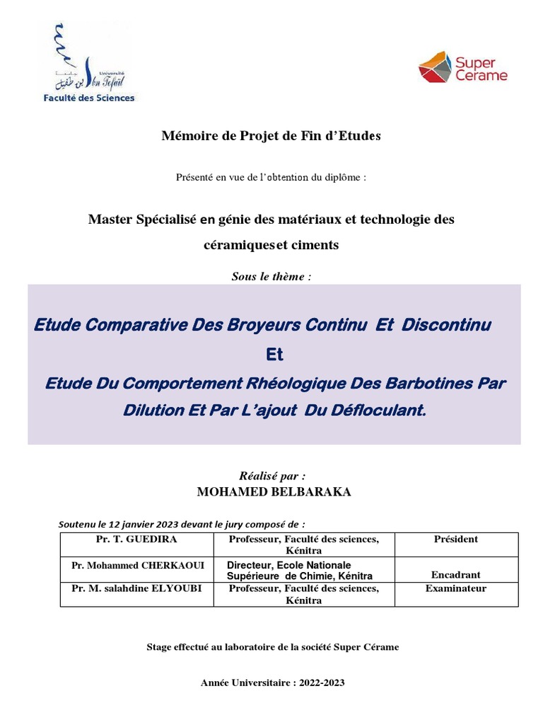 (Pfe Master) - 2022-2023 | PDF | Émail (verre) | Carreau (construction)