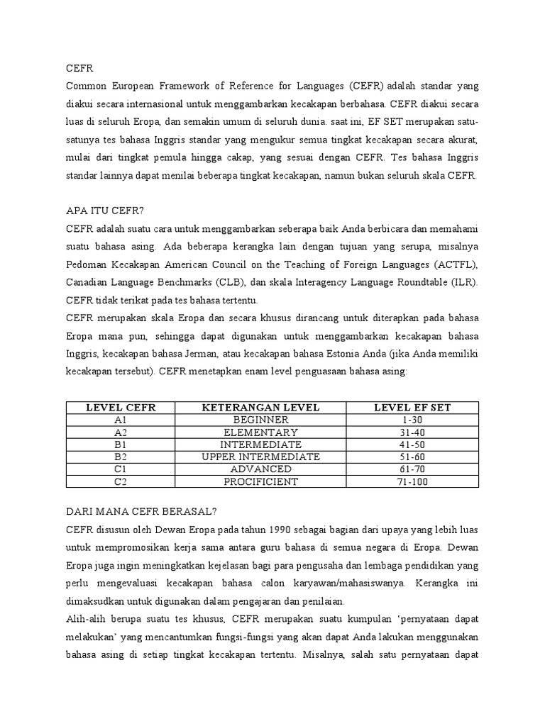 CEFR | PDF