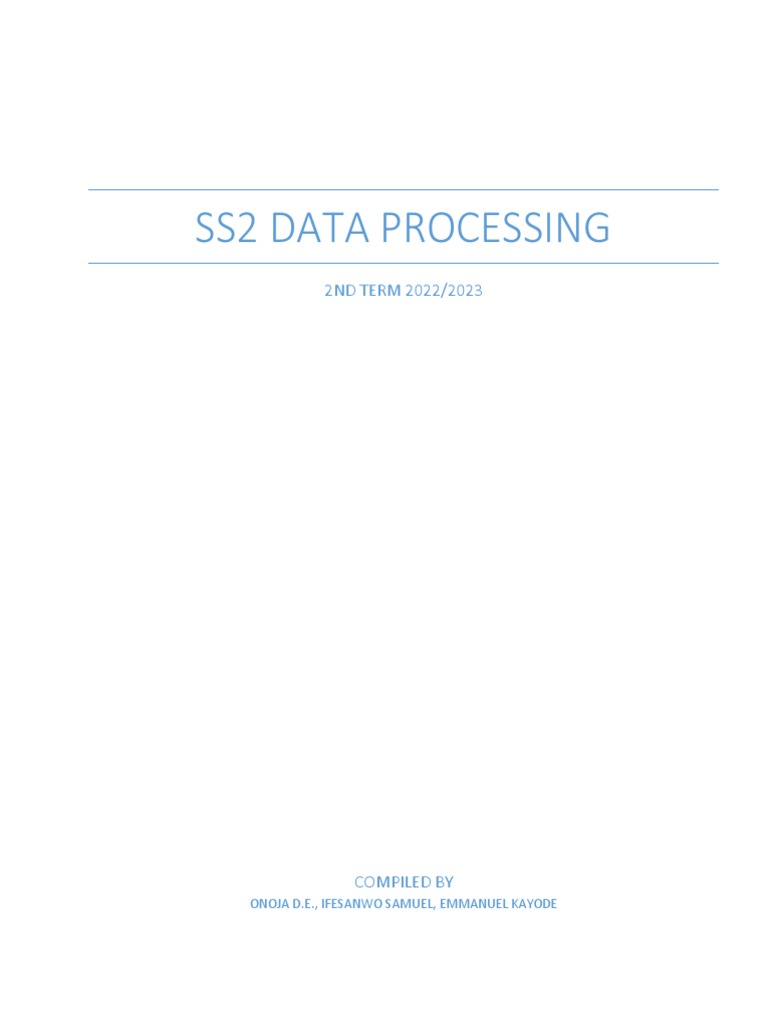 2nd Term SS2 - Data Processing Note 2022 - 2023 | PDF | Radio | Television
