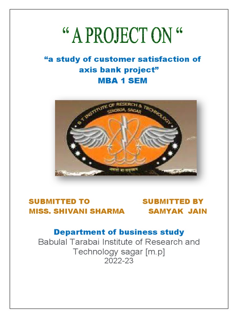 Mba Project Front Page | PDF | Business | Art