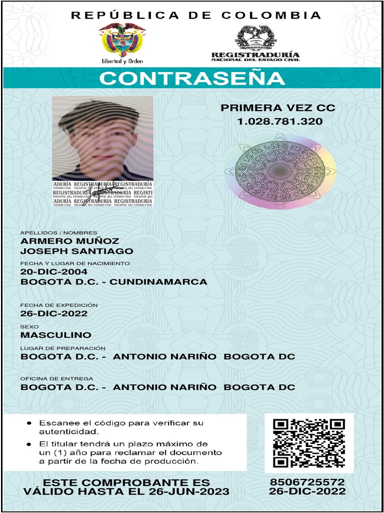 Comprobante de Documento en Trámite Cédula Digital | PDF