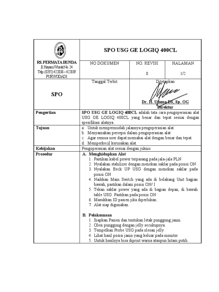Sop Usg | PDF | Pengembangan Diri
