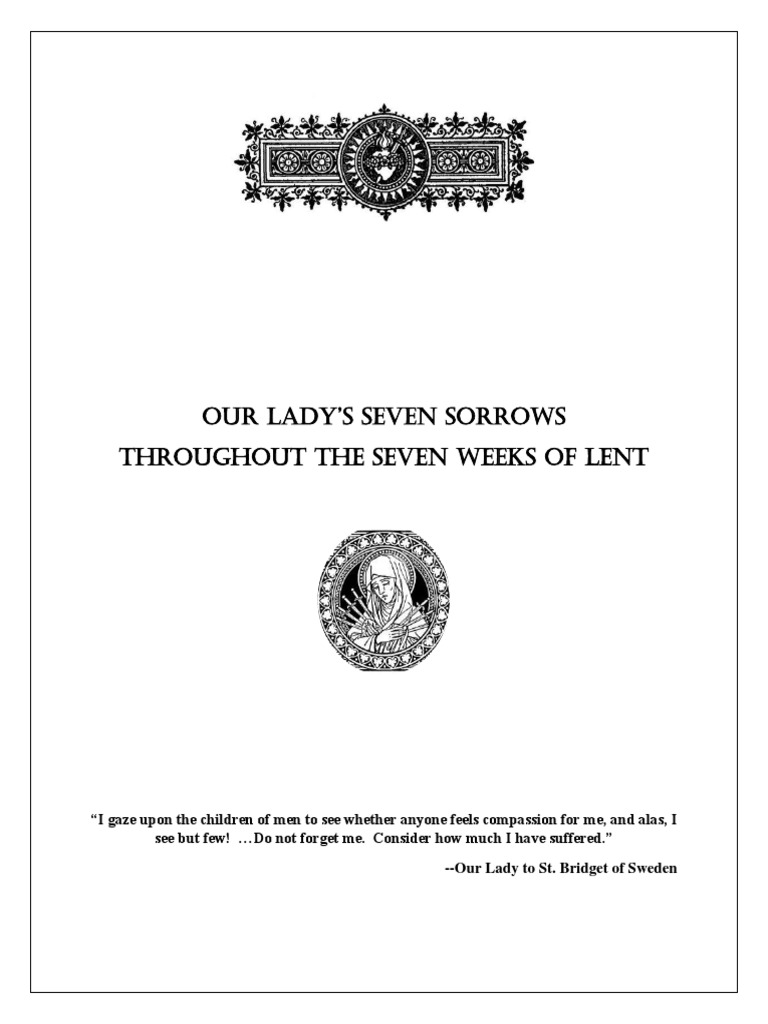 Seven Sorrows of Mary | PDF | Mary, Mother Of Jesus | Catholic Church