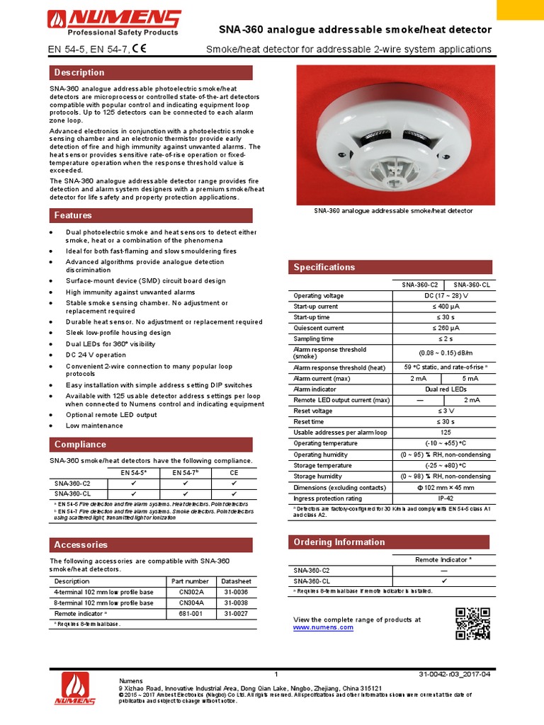 Smoke, Heat and Combination Detectors | PDF | Sensor | Smoke