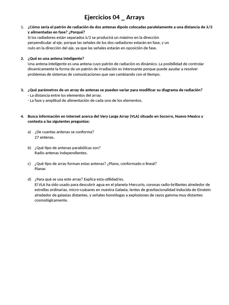 Ejercicios 04 - Arrays | PDF