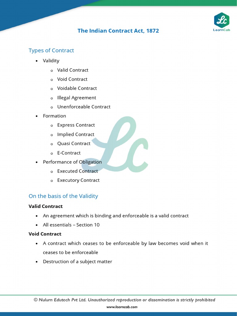 Types of Contract | PDF | Civil Law (Legal System) | Common Law