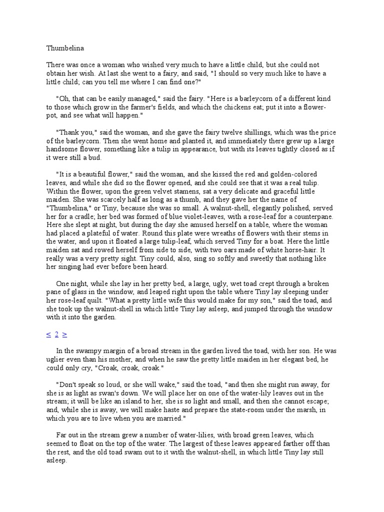 Thumbelina | PDF | Birds