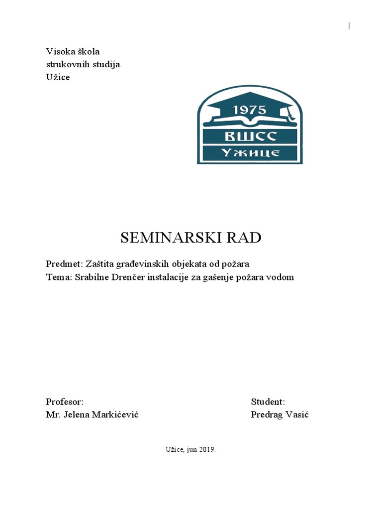 Predrag Vasic-Stabilne Drenčer Instalacije Za Gašenje Požara Vodom | PDF