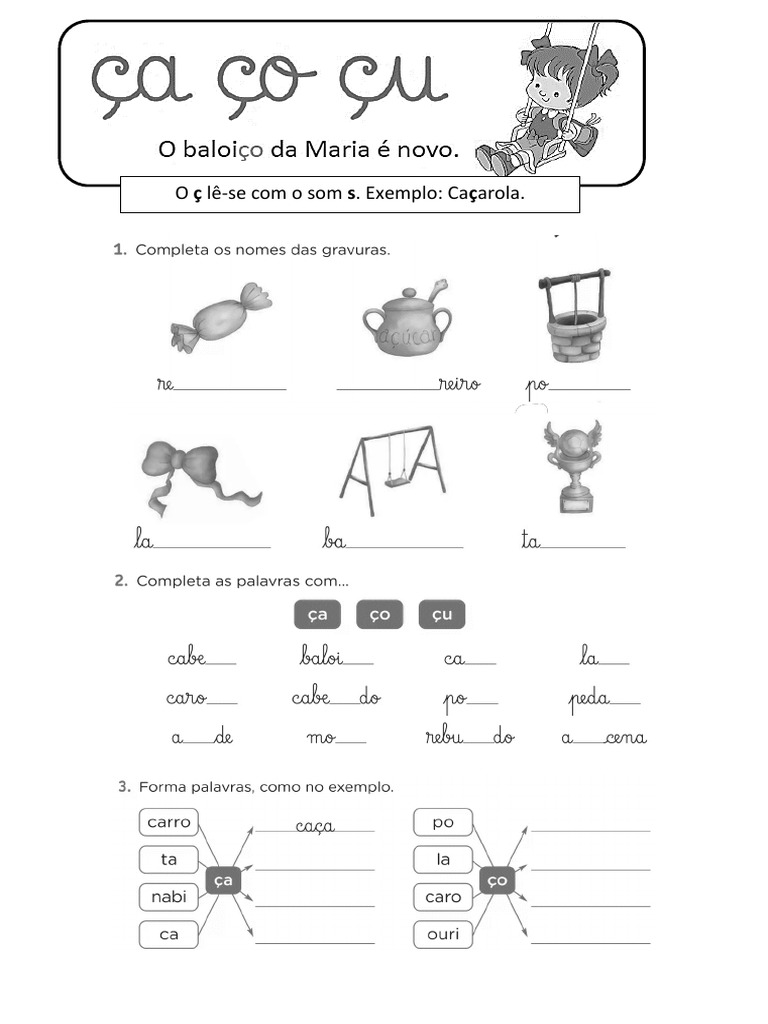 Casos de Leitura Ça - Ço - Çu | PDF