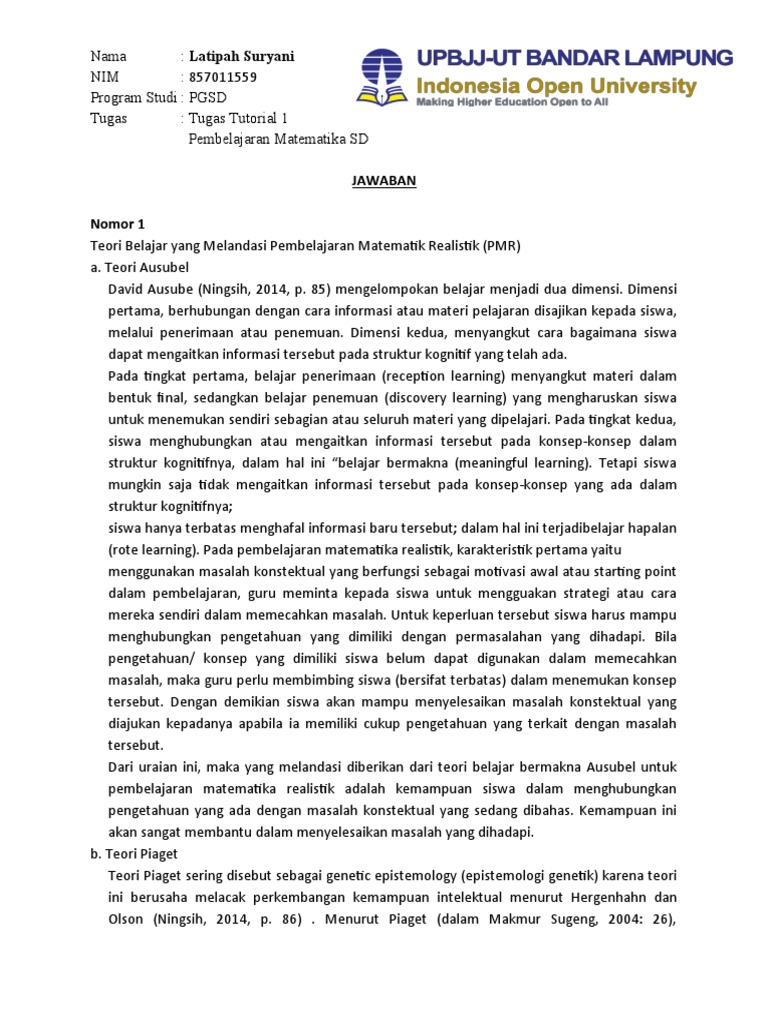 Tutorial 1 MTK | PDF | Sains & Matematika