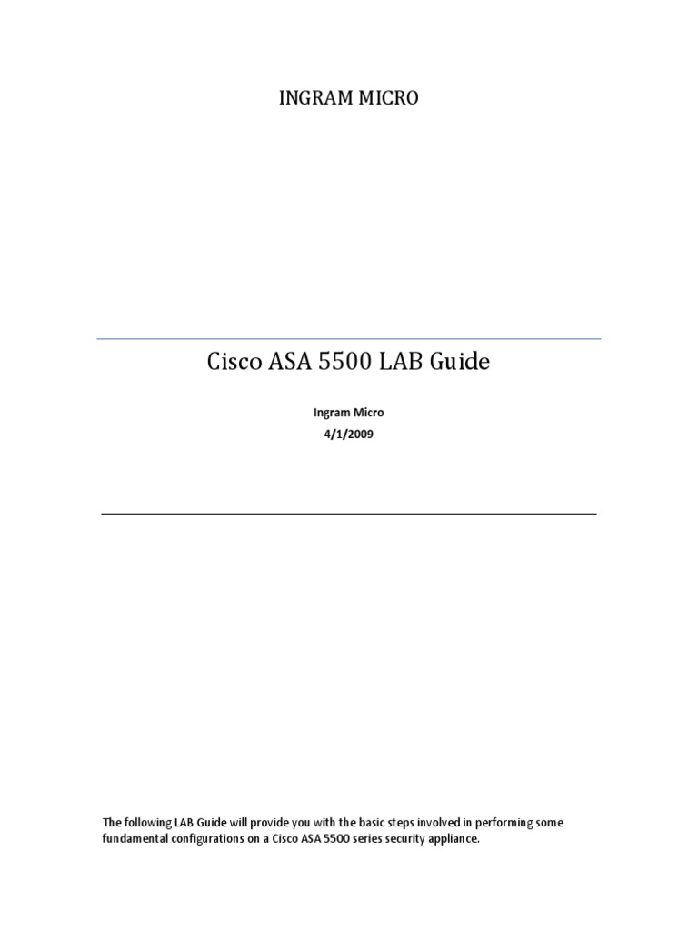 Cisco ASA 5500 LAB Guide: Ingram Micro | PDF | Virtual Private Network ...