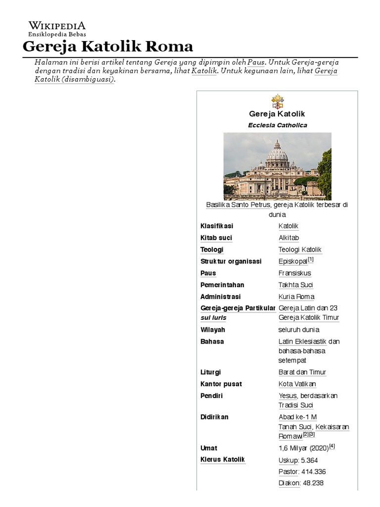 Gereja Katolik Roma | PDF | Agama & Spiritualitas