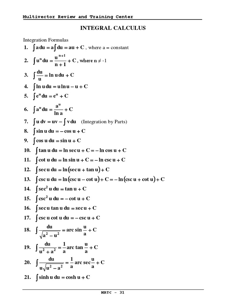 Integral Calculus | PDF | Geometry | Mathematical Physics