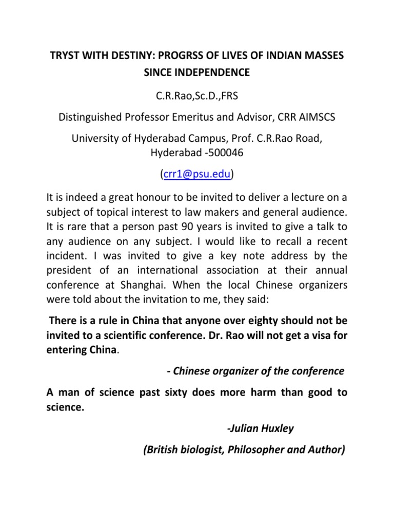 Tryst With Destiny | PDF | Economic Growth | Poverty