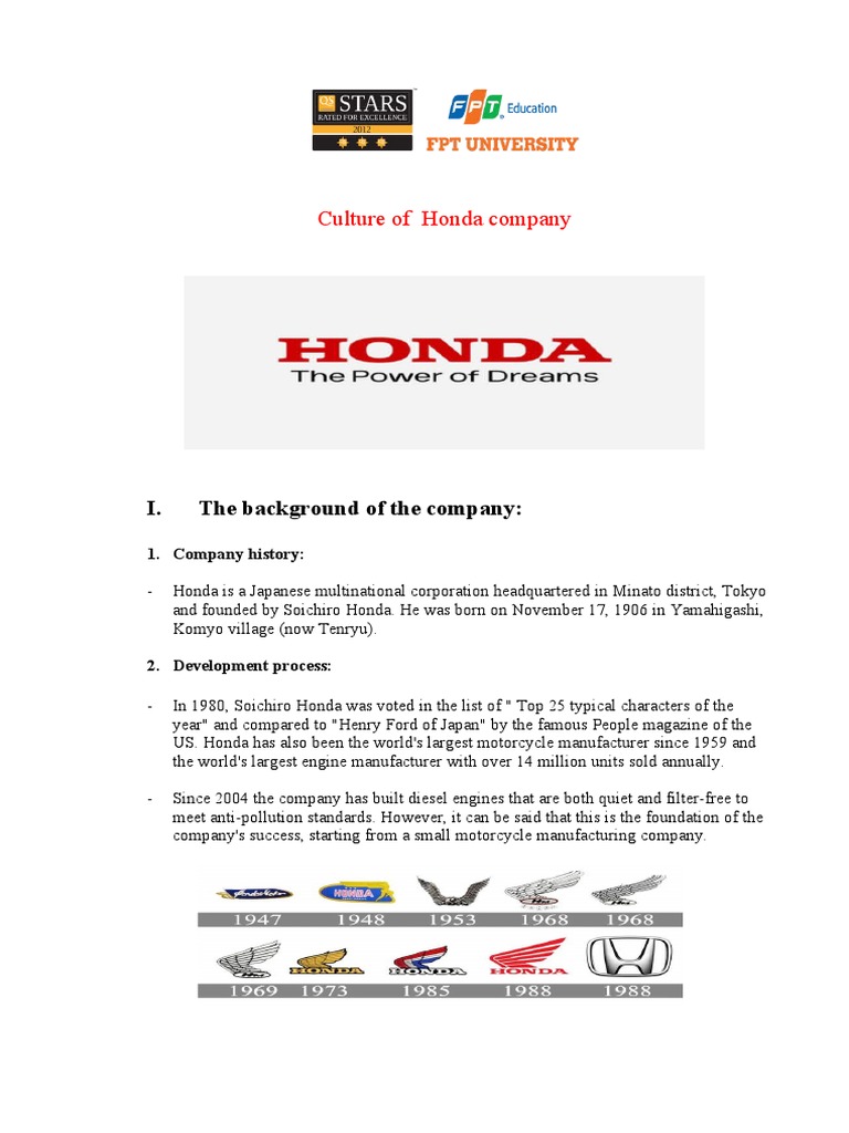 Honda's Culture of Respect, Environmental Stewardship, and Adaptability ...