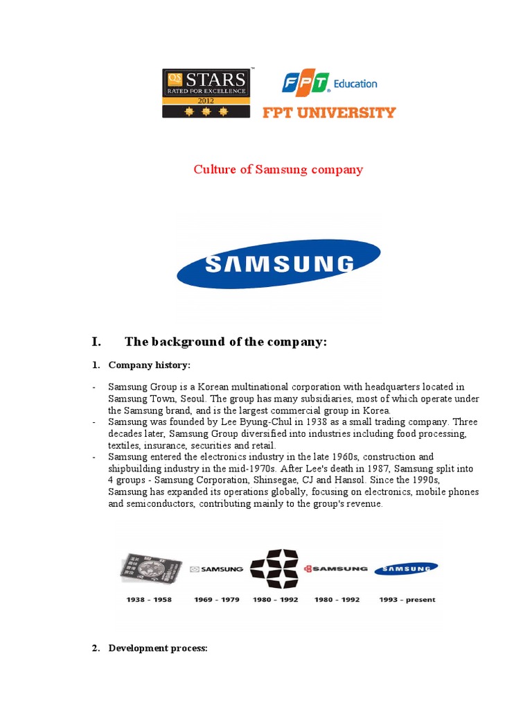 Samsung's Corporate Culture Overview | PDF | Samsung | Organizational ...