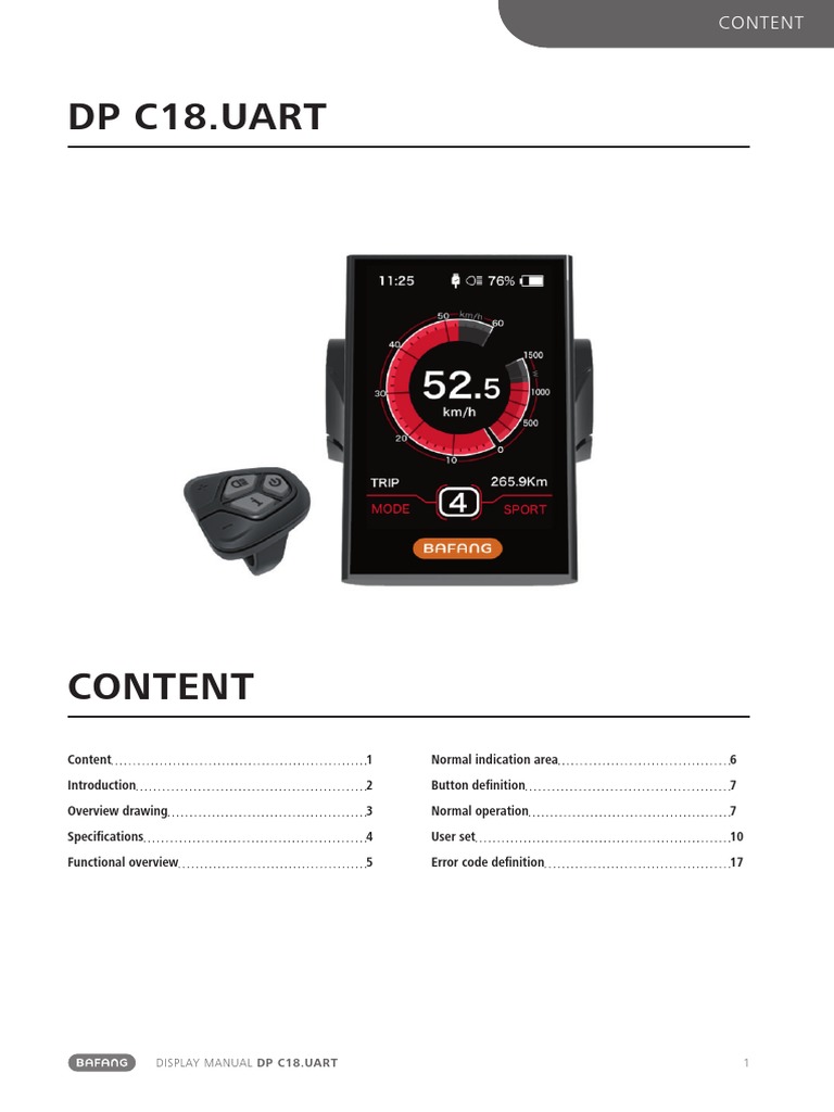 Bafang DP C18 Analyst Manual | PDF | Password | Computing