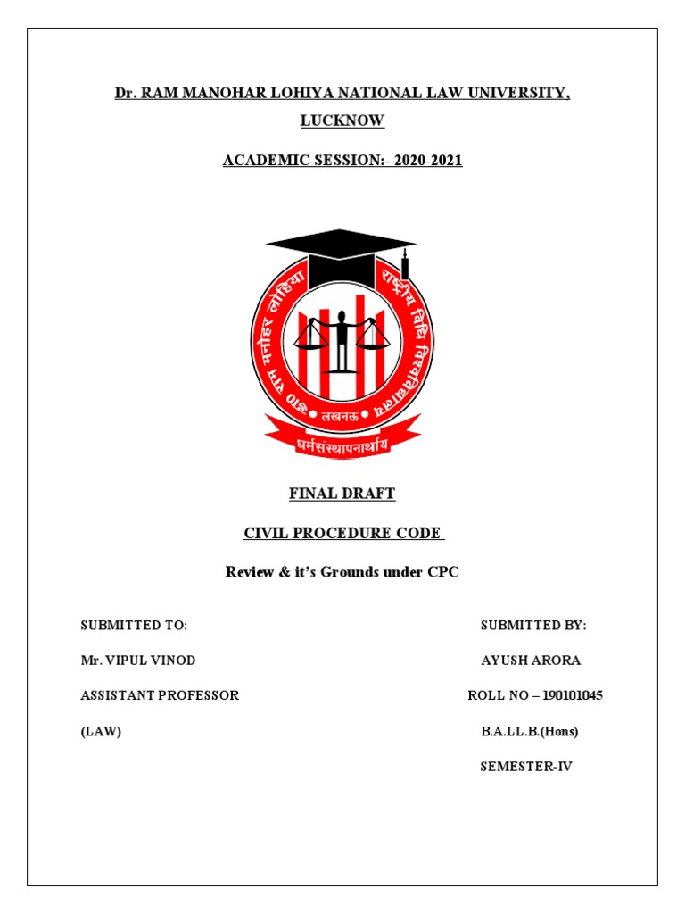 Final Draft CPC Sem4 | PDF | Judgment (Law) | Appeal