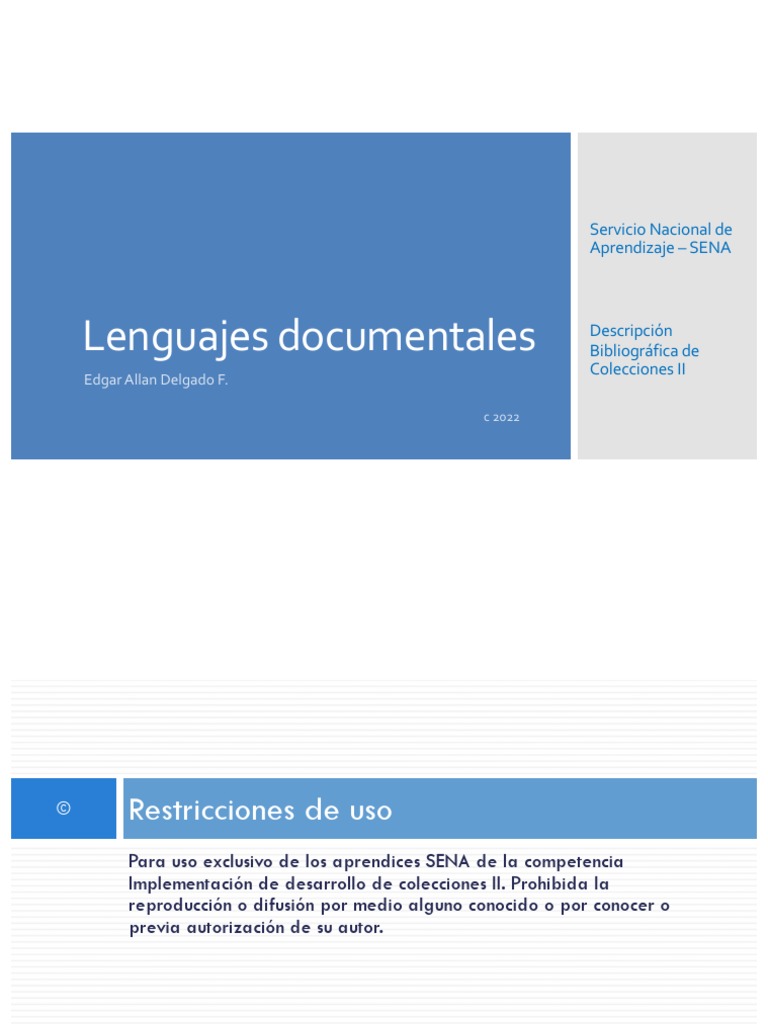 Generalidades de Lenguajes Documentales | PDF | Palabra | Lingüística