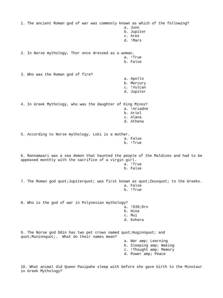 COMS131 Handout 8 | PDF | Greek Mythology | Roman Mythology