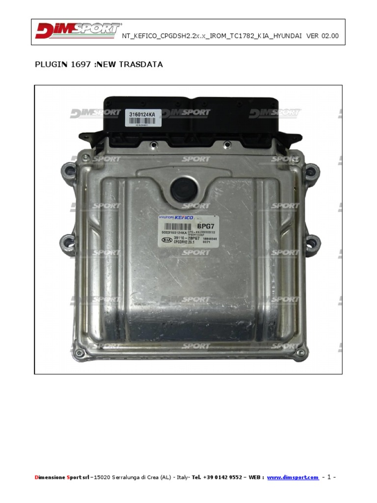 NT Kefico Cpgdsh2.2x.x Irom Tc1782 Kia Hyundai 1033 | PDF
