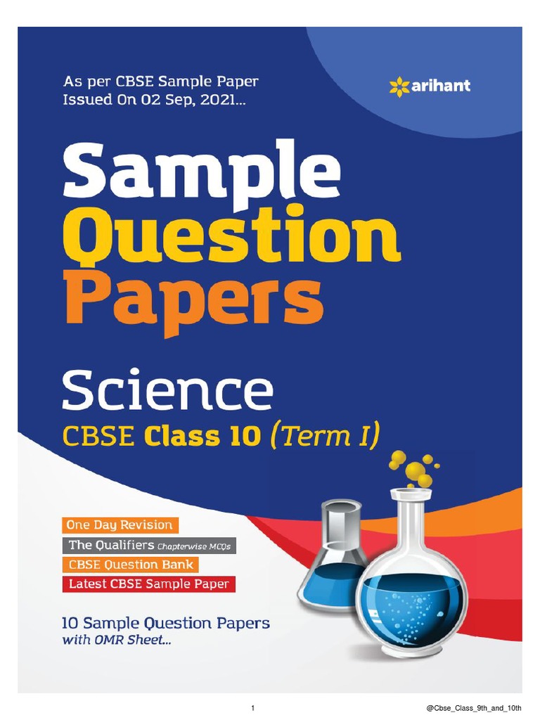 ARIHANT SAMPLE PAPERS CLASS 10 PDF DOWNLOAD 2025 SCIENCE TERM Technical ...