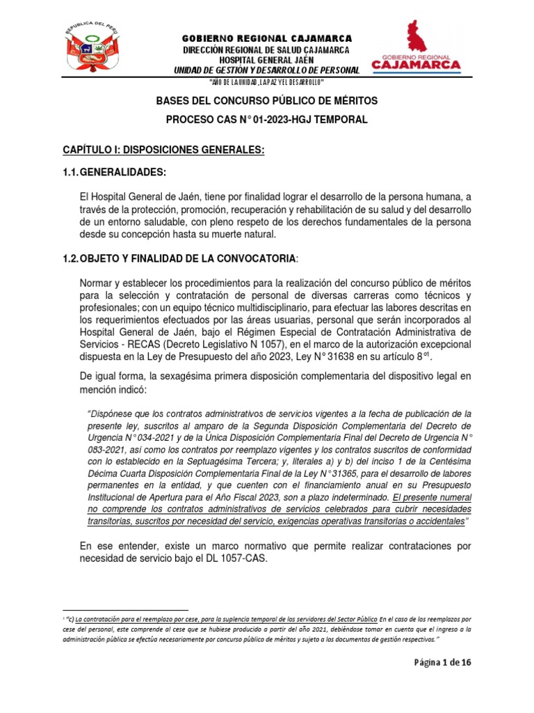 Bases Cas 01-2023-HGJ Temporal | PDF | Hospital | Plan de estudios