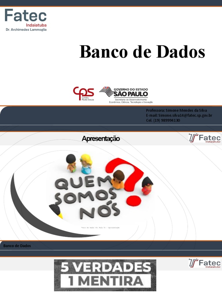 Aula01 BD | PDF | Bancos de dados | SQL