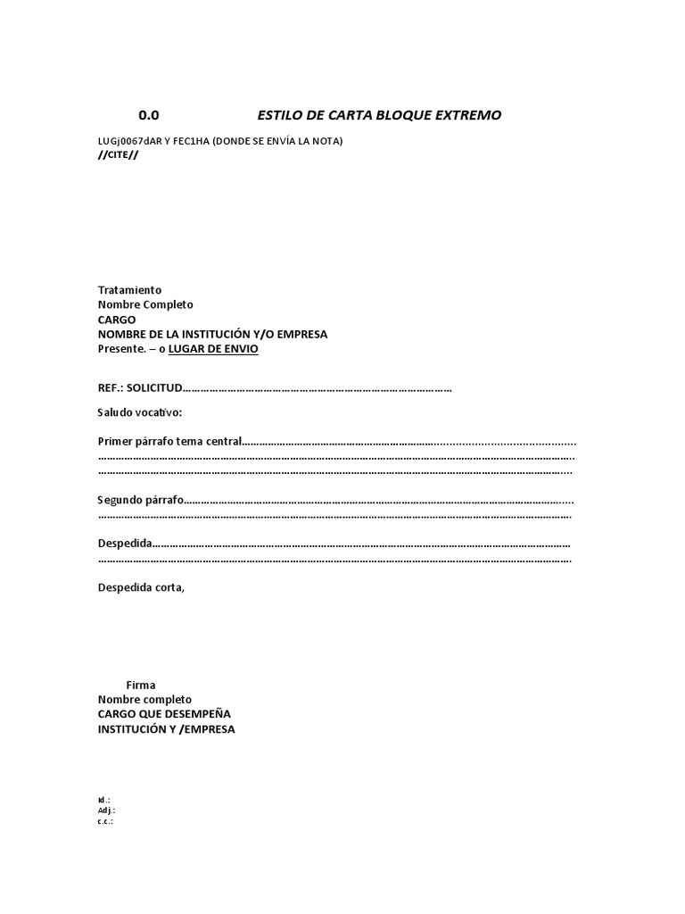 Estilo de Carta Bloque Extremo | PDF