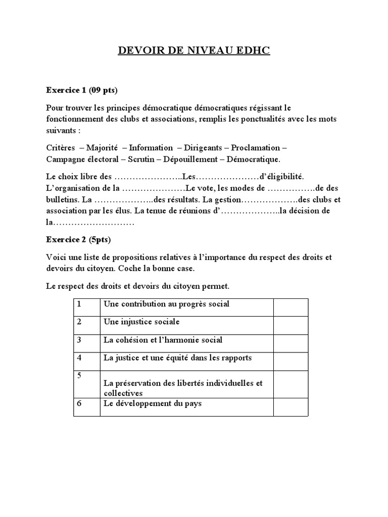 Devoir Edhc | PDF