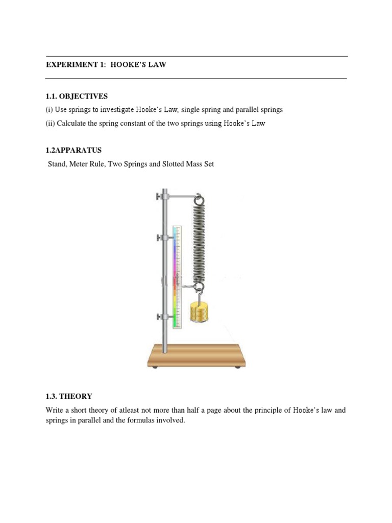 Lab 1 Hookes Law | PDF