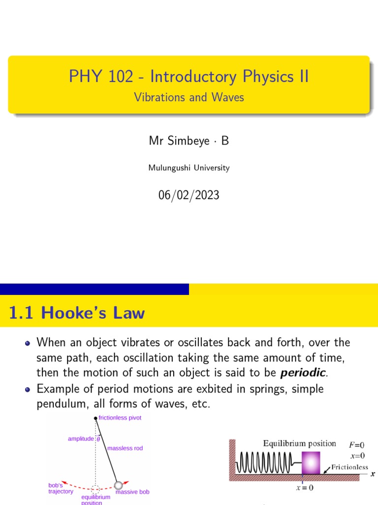 Understanding Oscillatory Motion: An Introduction to Hooke's Law ...