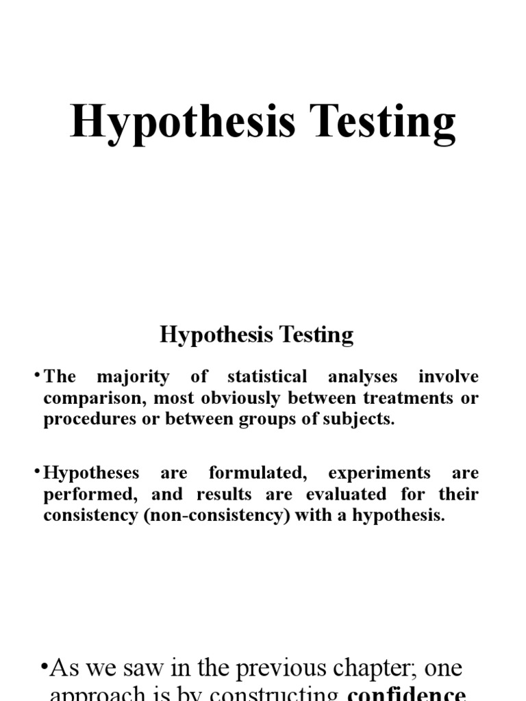 X Hypothesis Testing Pdf P Value Type I And Type Ii Errors