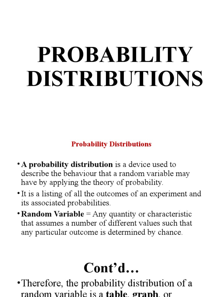VI - Probability Distributions | PDF | Probability Distribution ...