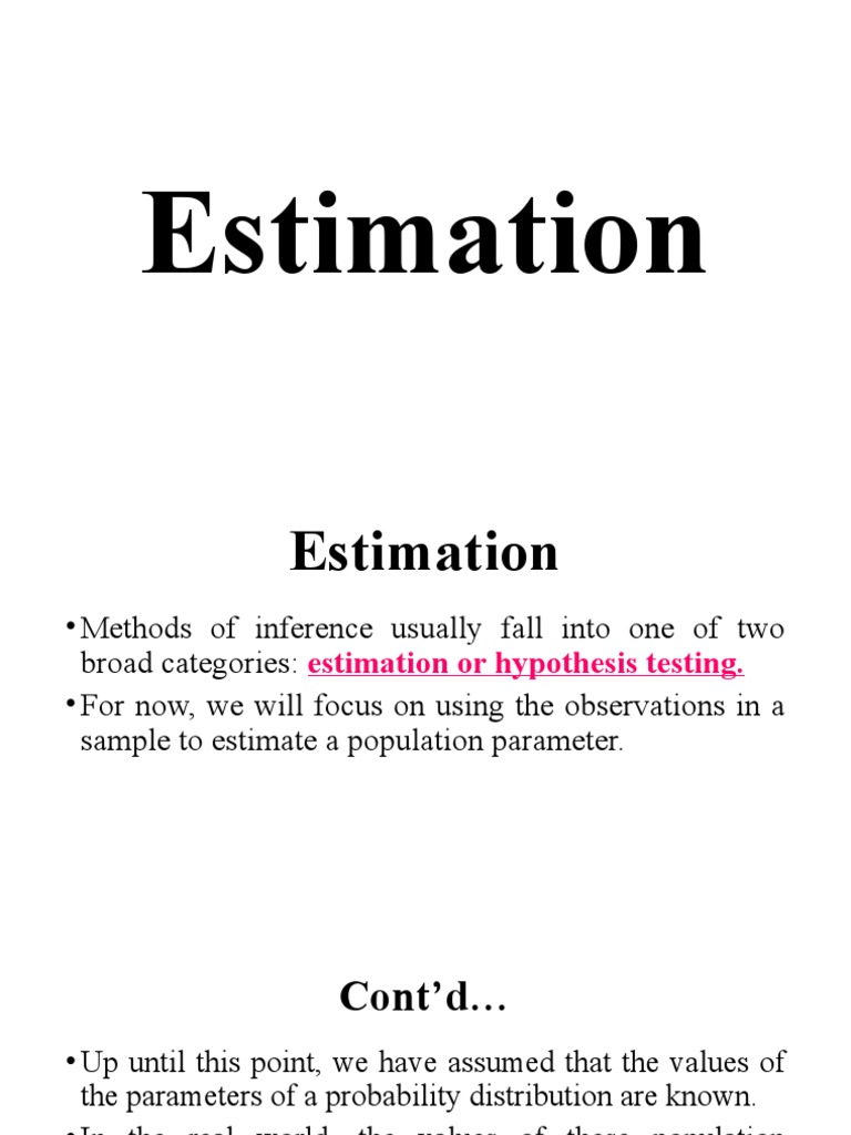 VIII - Estimation | PDF | Confidence Interval | Estimator VIII - Estimation | PDF | Confidence Interval | Estimator
