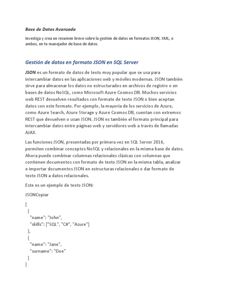 Gestion de Datos BDA | PDF | Servidor SQL de Microsoft | SQL