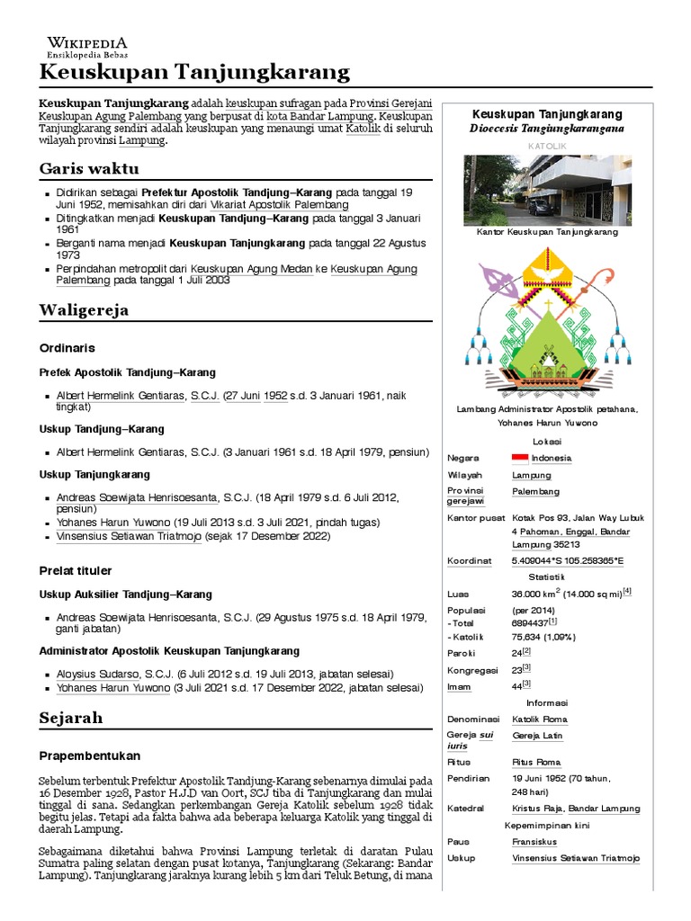 Keuskupan Tanjungkarang | PDF