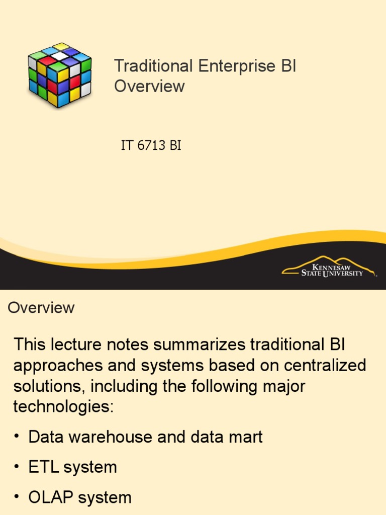Traditional Enterprise BI | PDF | Data Warehouse | Computing