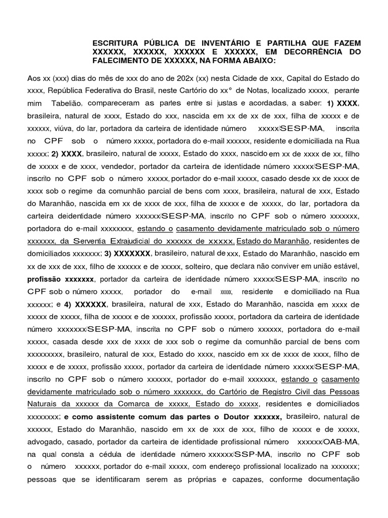 Partilha Legal | PDF | Imposto sobre herança | Testamento