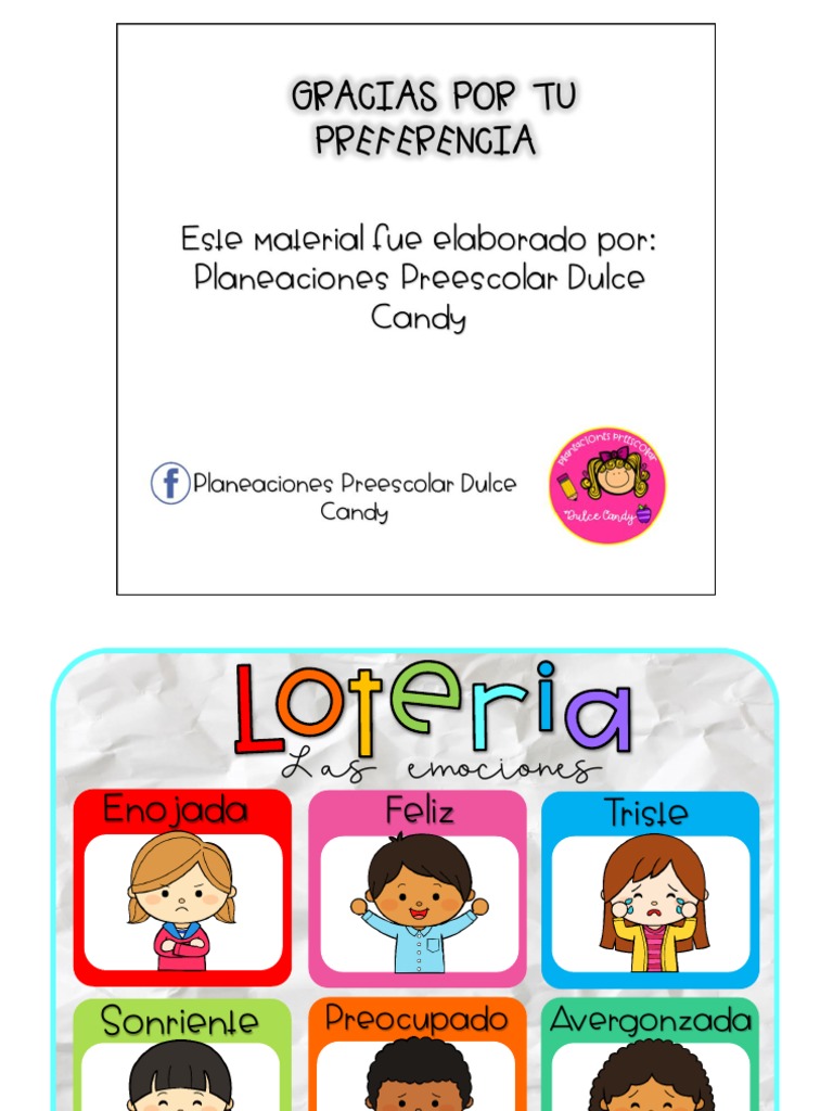 Juego Loteria Emociones Dulce Candy | PDF