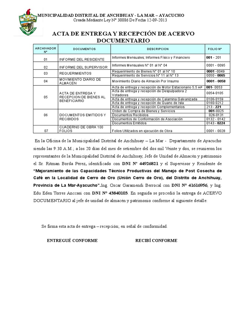 ACERVO DOCUMENTARIO CMAN 2022 (Corregido) | PDF