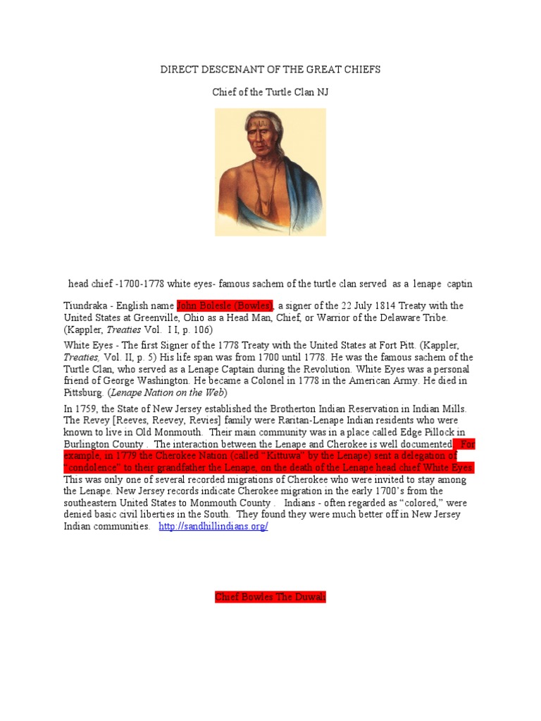 Descendants of Lenape Chiefs and Clans | PDF | Lenape | Trust Law